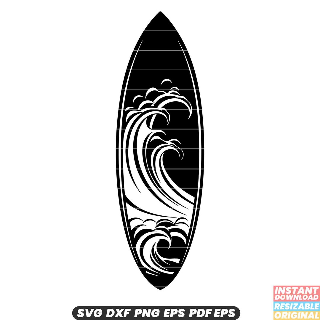 Surfboard Floral SVG - Beach Surfboard With Flower Design, Tropical ...