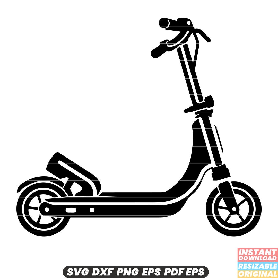Electric Scooter - SVG, DXF, PNG, Cut File & Clipart for Scrapbooking ...