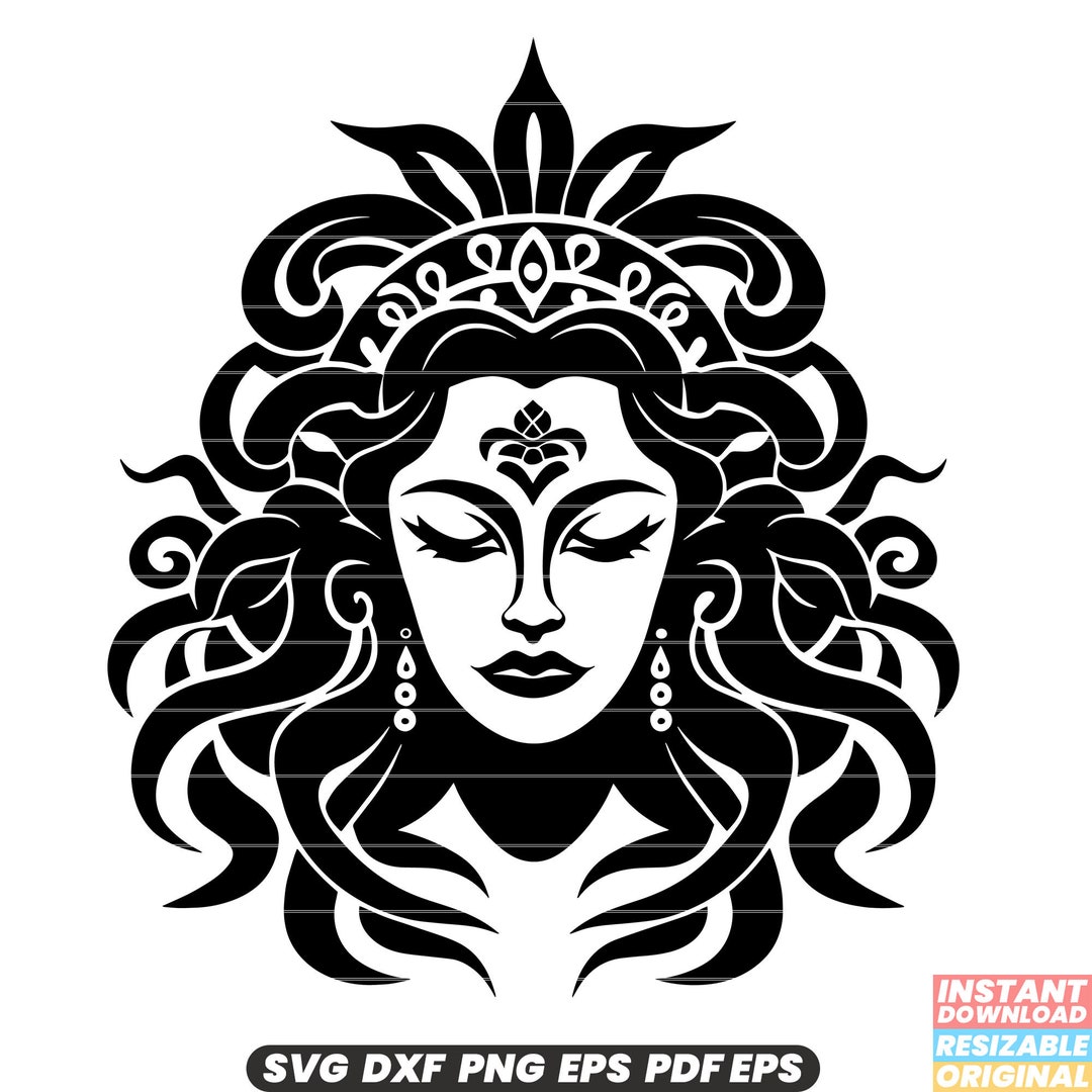 Goddess SVG - Divine Female Figure, Mythological Deity Illustration ...