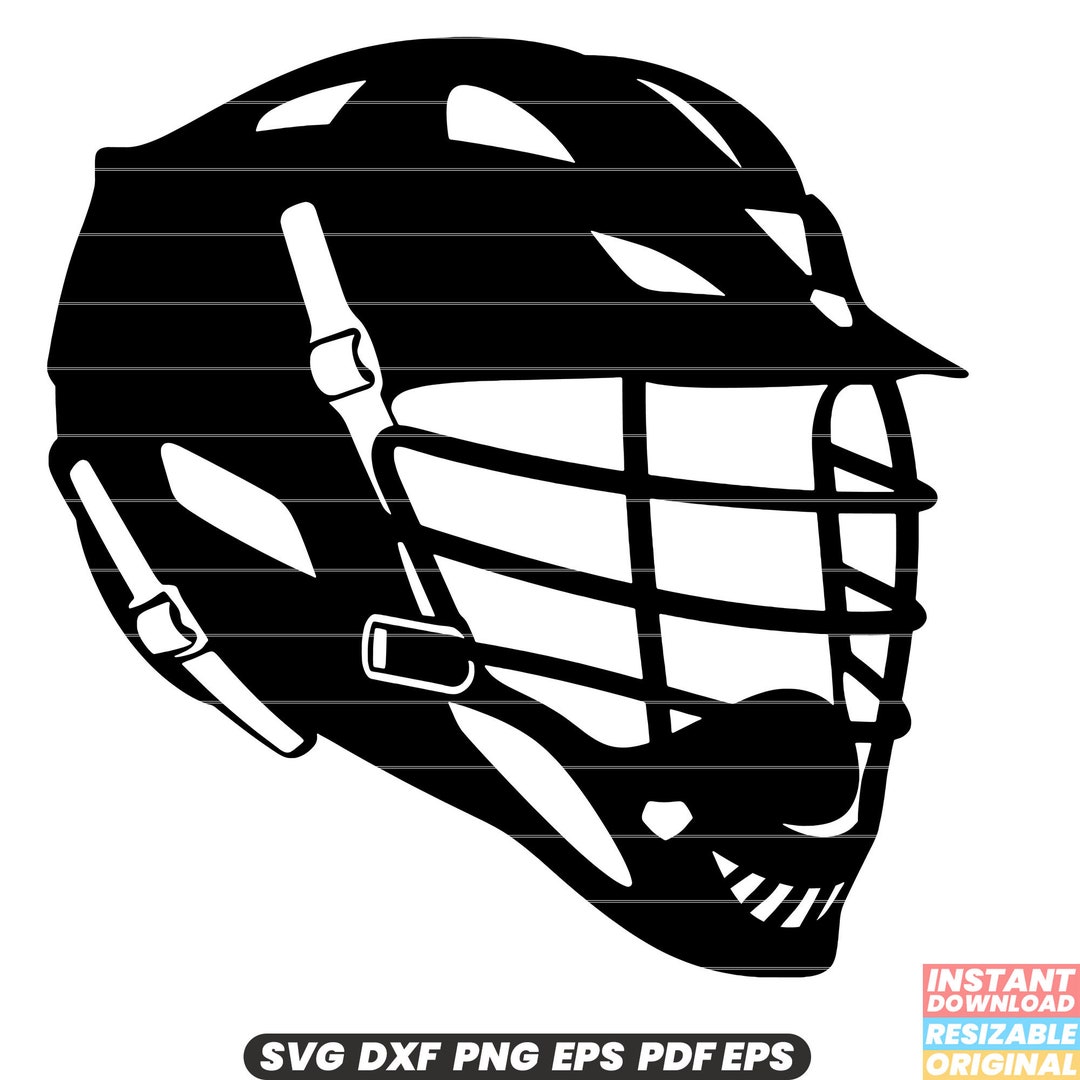 Lacrosse Helmet SVG Sports Gear Illustration Lacrosse Helmet Clipart ...
