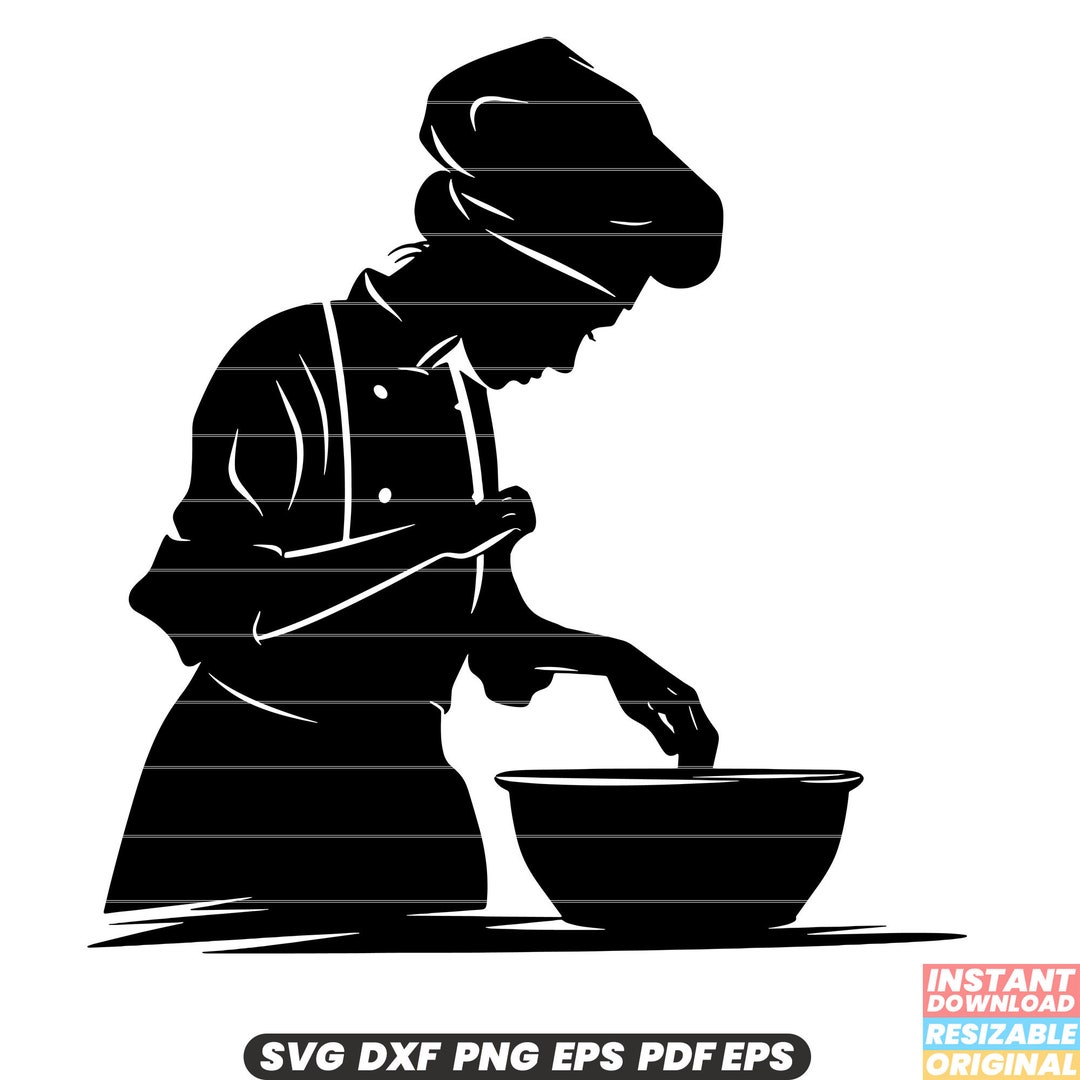 Female Chef Cooking SVG - Culinary Expert, Professional Chef ...
