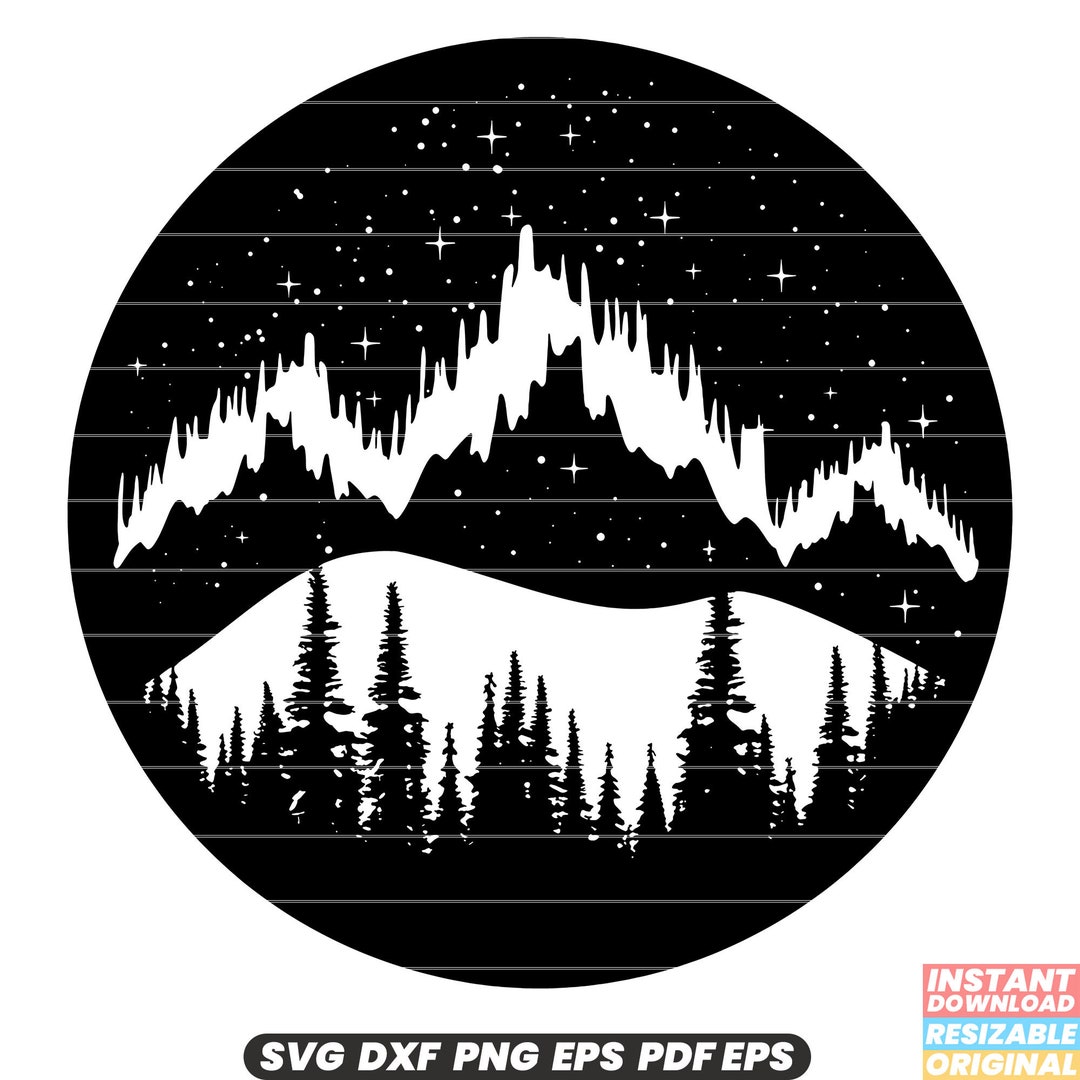 Northern Lights SVG Natural Phenomenon Illustration Northern Lights ...