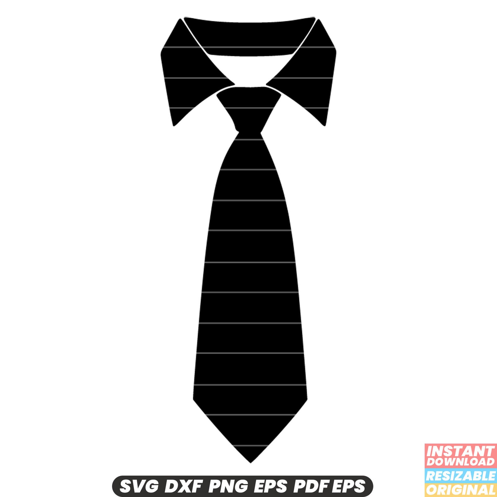 Tie SVG Fashion Illustration Tie Clipart Necktie Graphic Formal Wear ...
