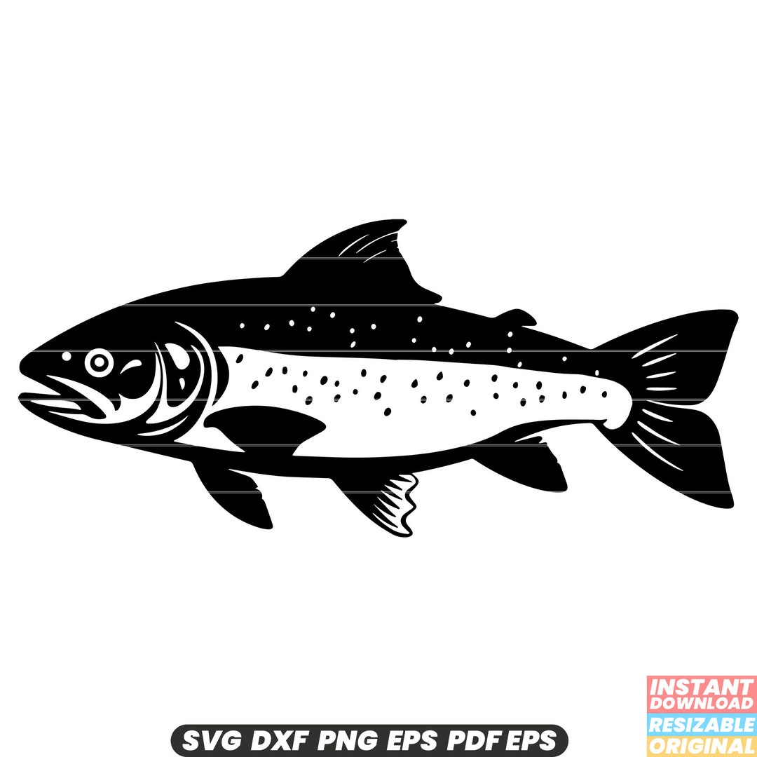 Salmon SVG Salmon DXF Salmon PNG Fresh Catch Designs for Fishing ...