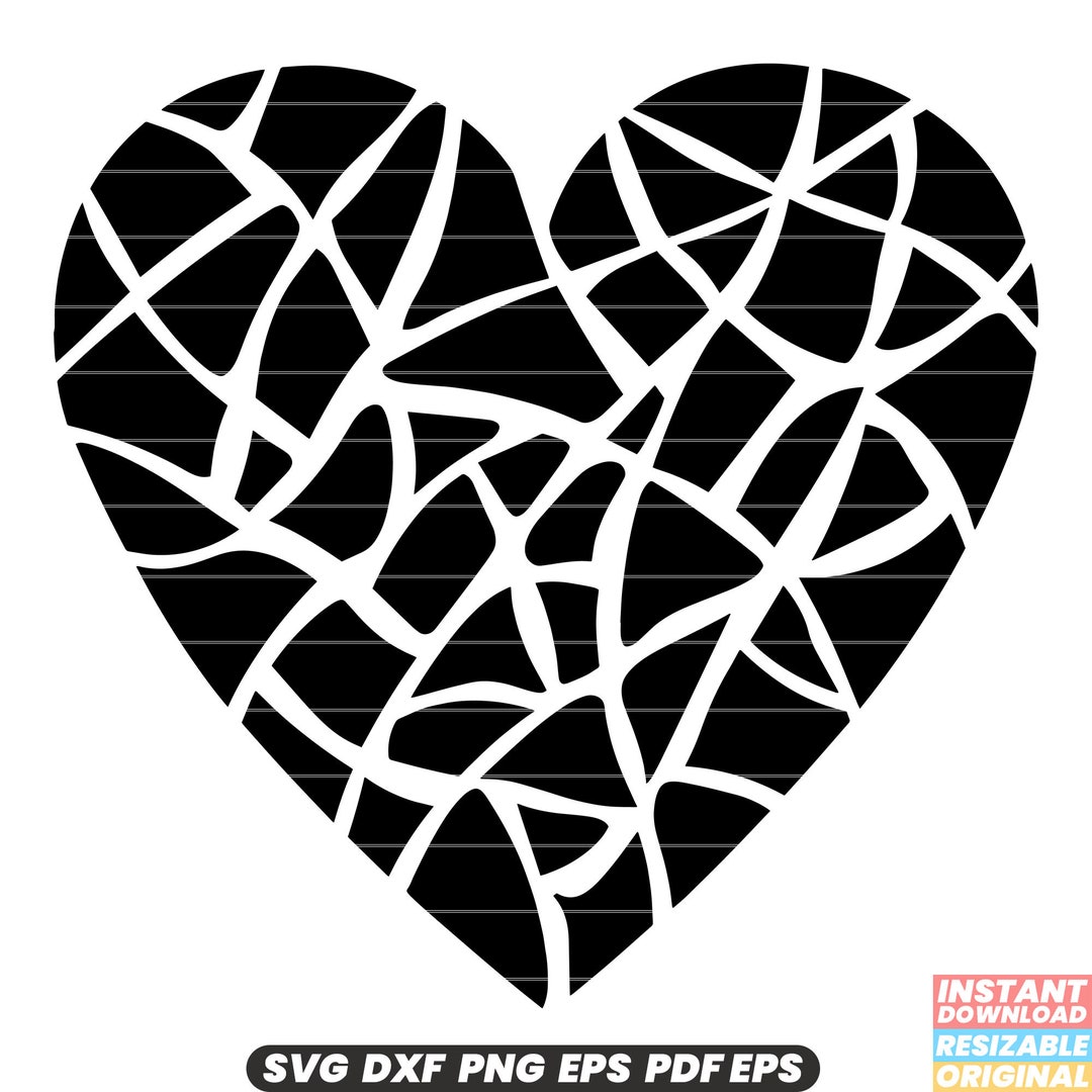 Broken Heart SVG - Heartbroken Illustration, Shattered Heart Graphic ...