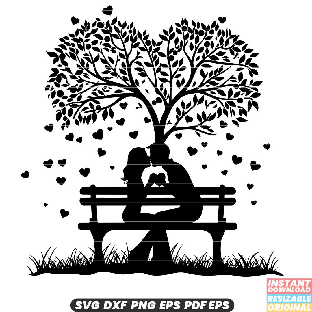 Romantic Couple SVG - Love Birds, Affectionate Pair, Valentine's Day ...