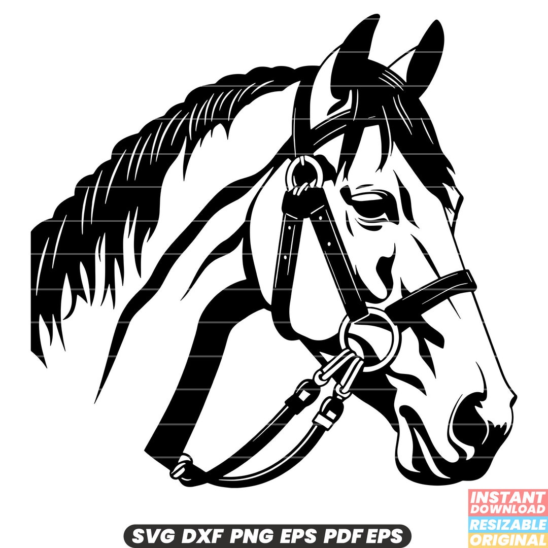 Horse Bridle Equestrian Tack Gear Riding Equine Bit Reins SVG DXF PNG ...