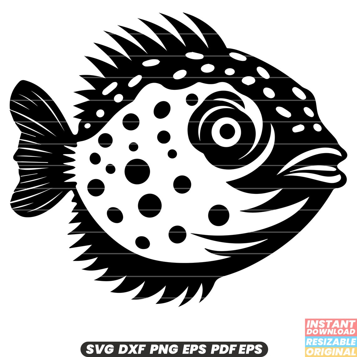Fugu SVG Fugu DXF Fugu PNG: Exotic Pufferfish Digital Art - Etsy