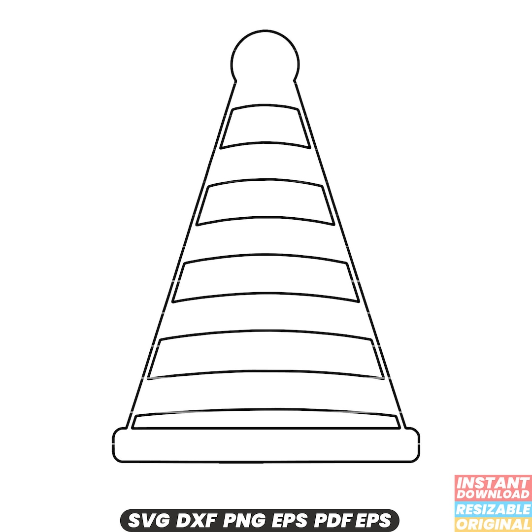 Traffic Cone Outline SVG Safety Equipment Illustration Traffic Cone ...