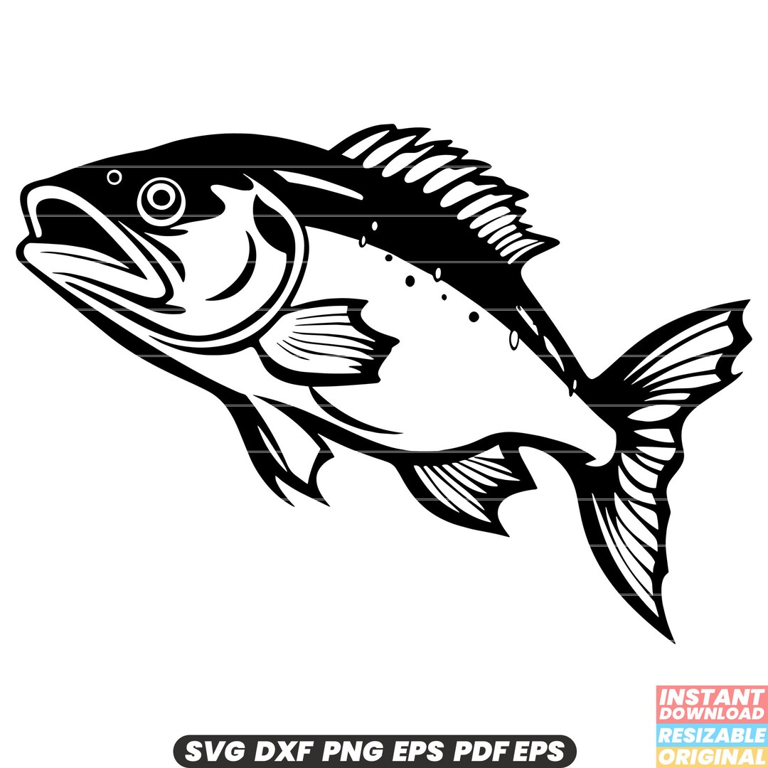 Haddock SVG - Saltwater Fish Illustration, Marine Catch, Fishing ...