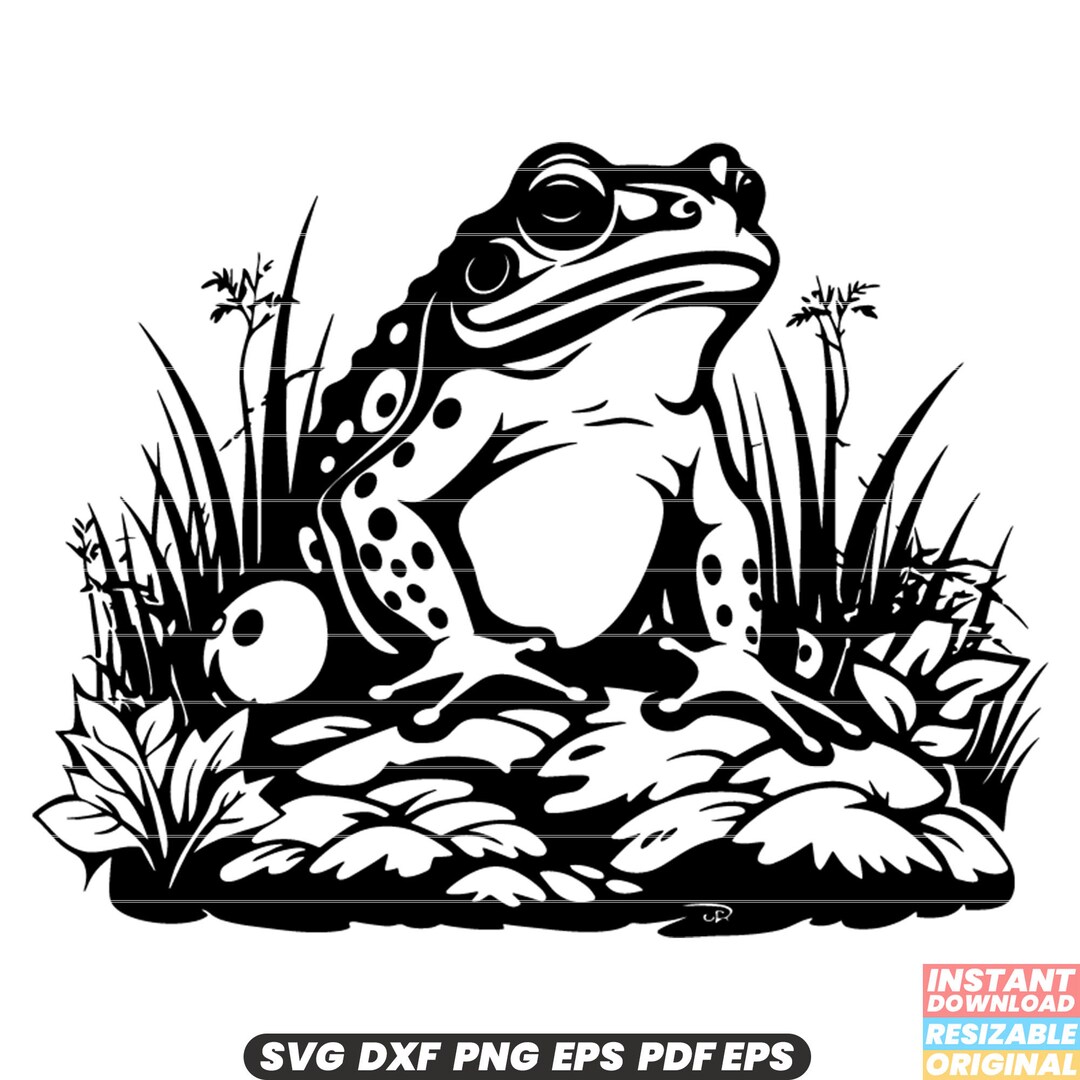 Toad SVG Amphibian Illustration Toad Clipart Frog Graphic Nature Design ...