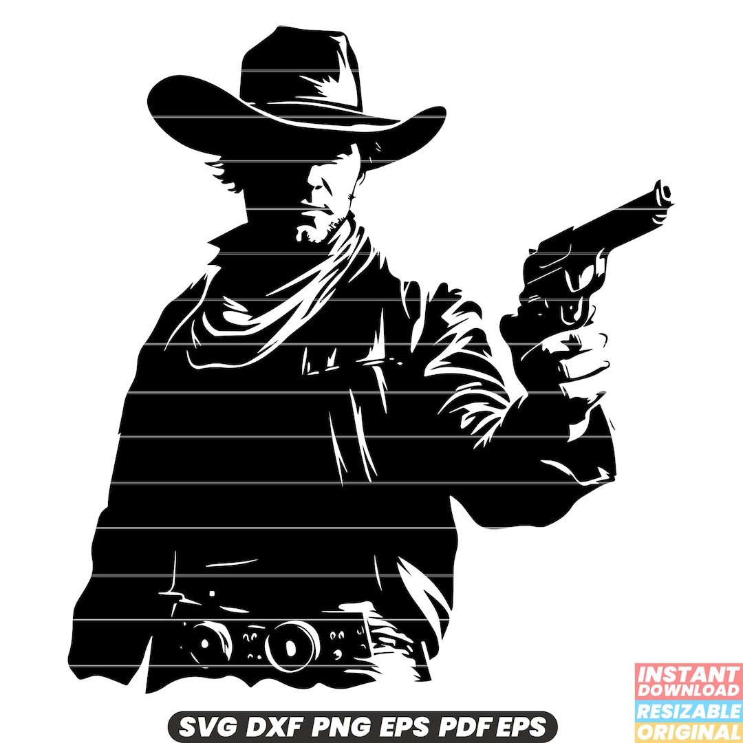 Cowboy With Gun Western Wild West Old West Revolver Pistol Outlaw Rodeo ...