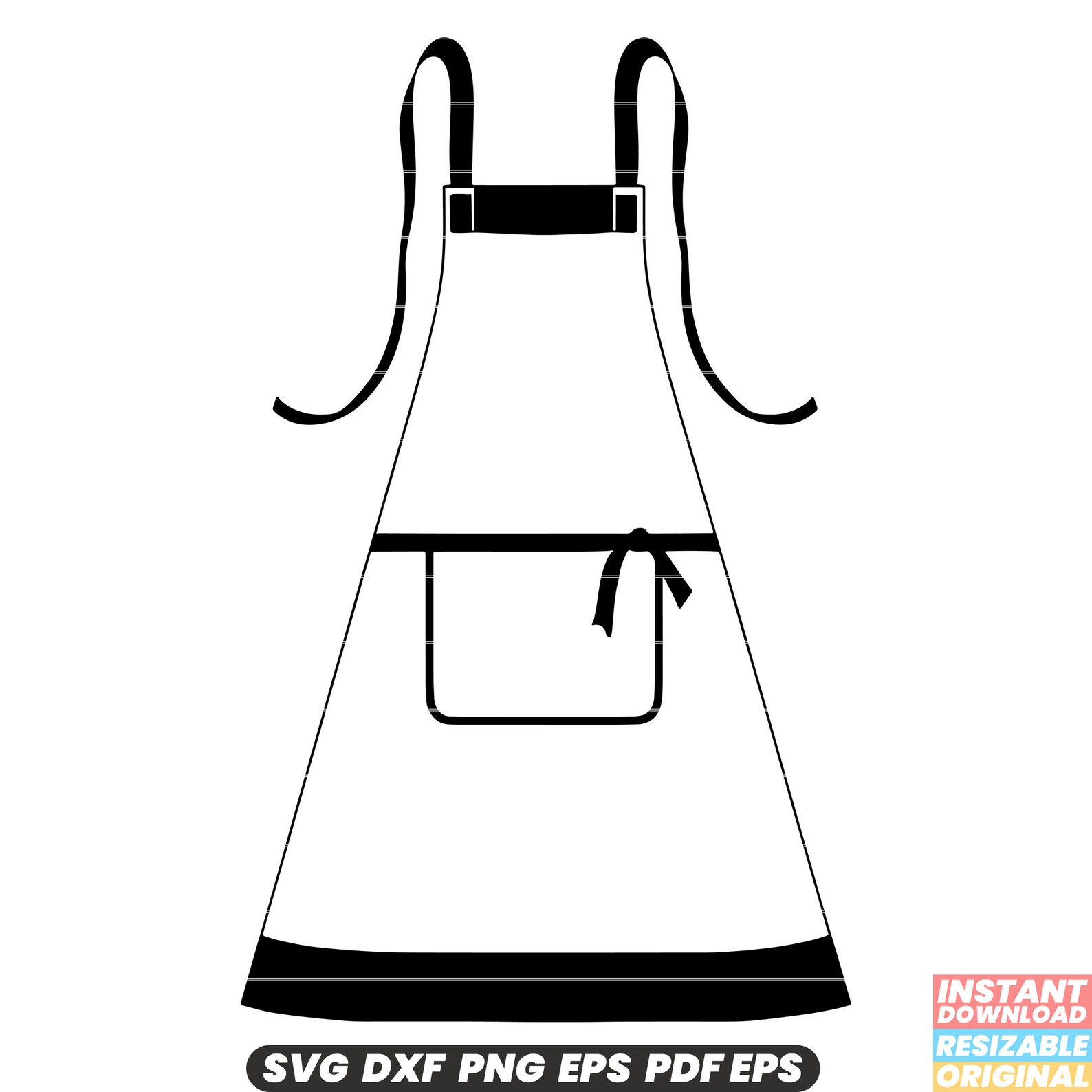 Apron SVG DXF PNG Kitchenwear Cut File Chef Gear Clipart - Etsy