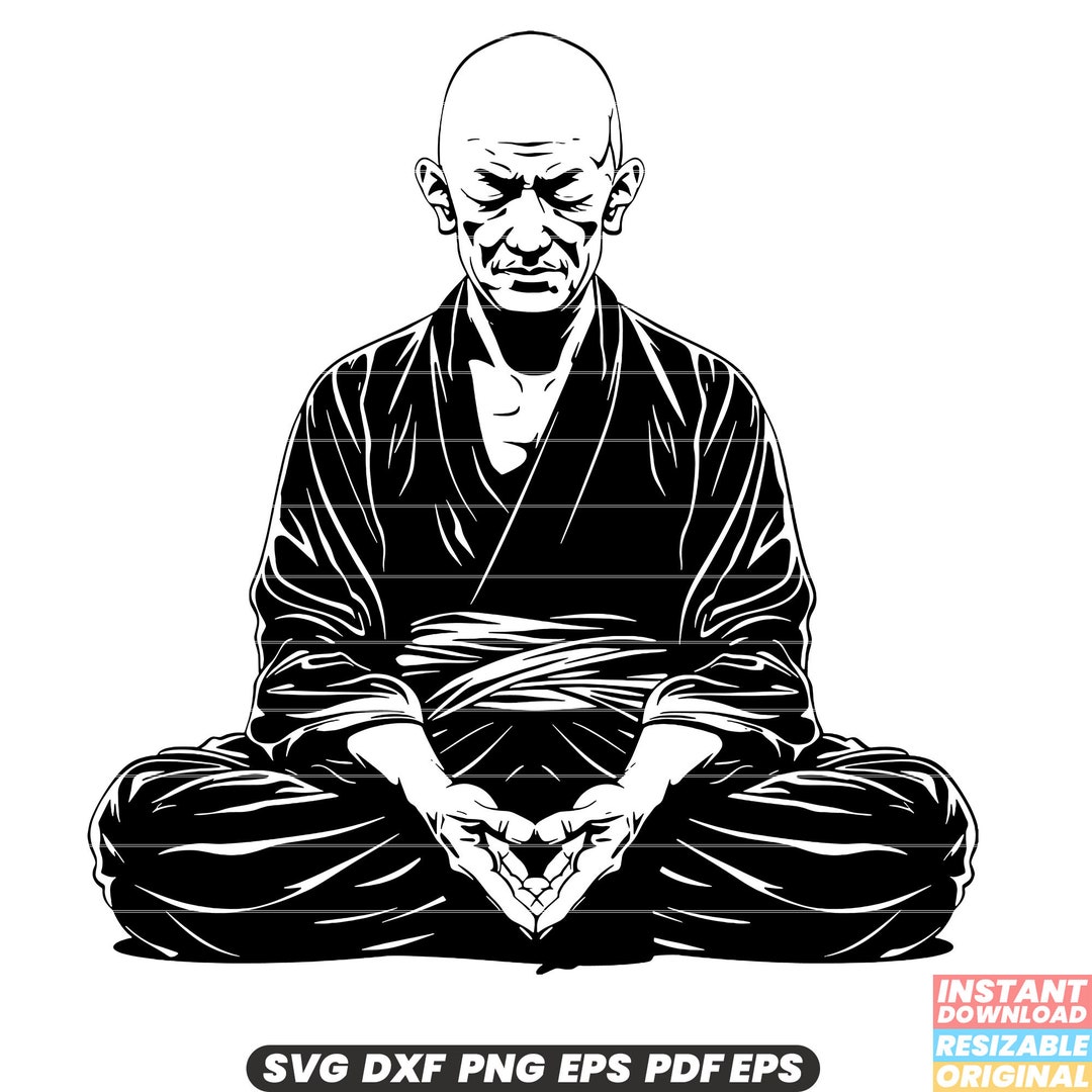 Monk SVG Religious Illustration Monk Clipart Spiritual Graphic ...
