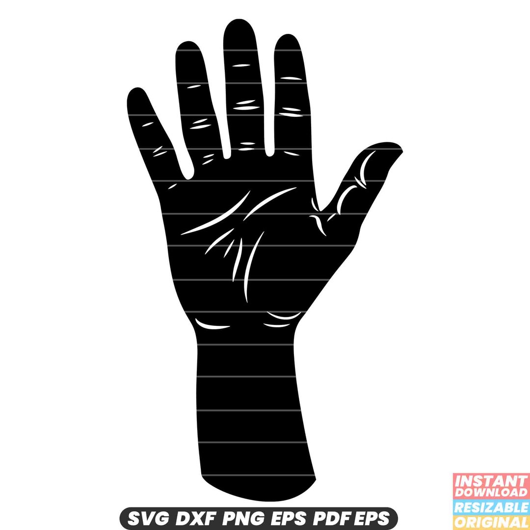 Hand SVG Palm Fingers Grasp Grip Gesture Human Anatomy Body Part DXF ...