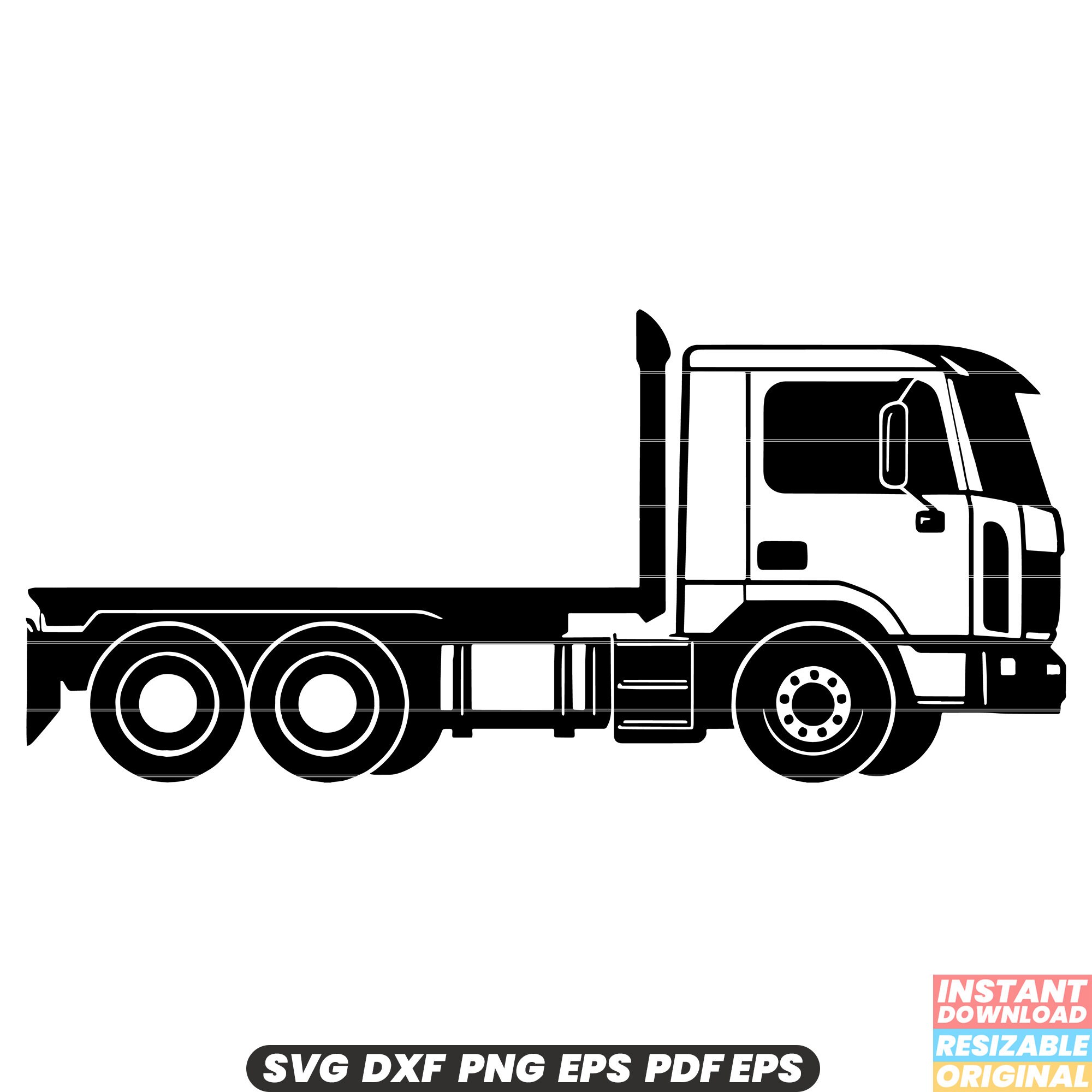 Flatbed SVG, Flatbed DXF, Flatbed PNG: Versatile Transport Digital Art ...