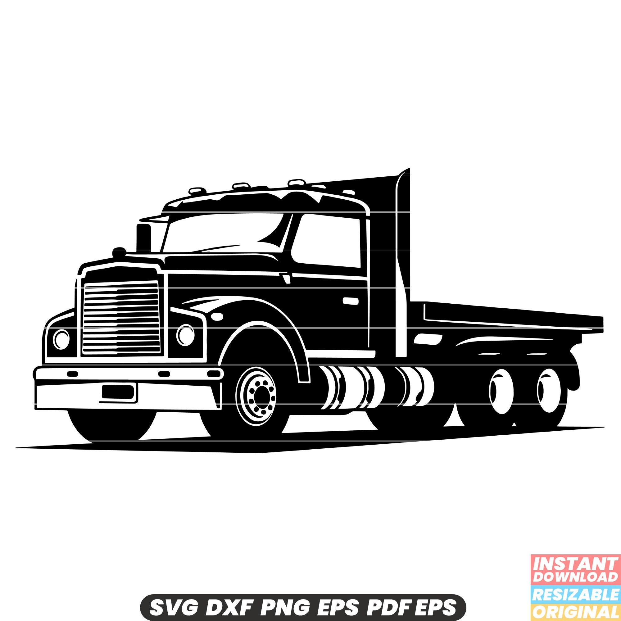 Flatbed Truck Transport Vehicle Cargo Freight Shipping Logistics ...