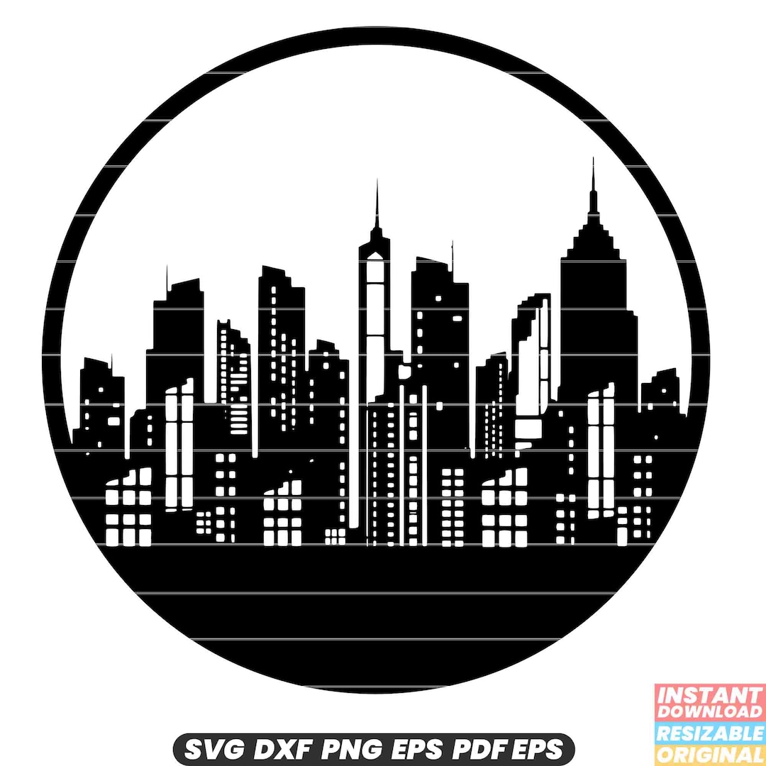 Cityscape SVG Urban Metropolitan Skyline Downtown Buildings ...