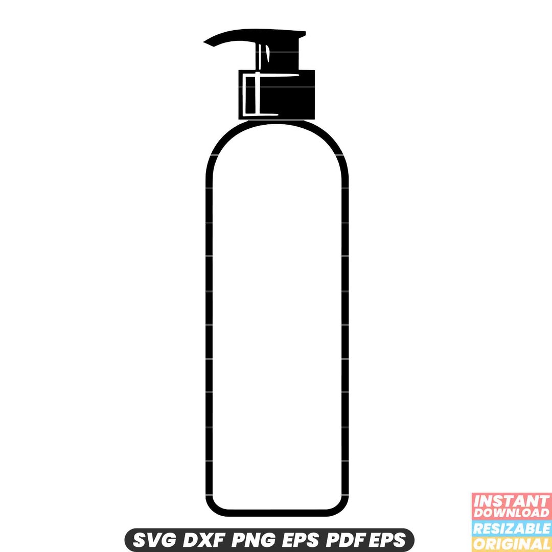 Shampoo Bottle SVG - Hair Care Product, Shower Gel Container, Beauty ...