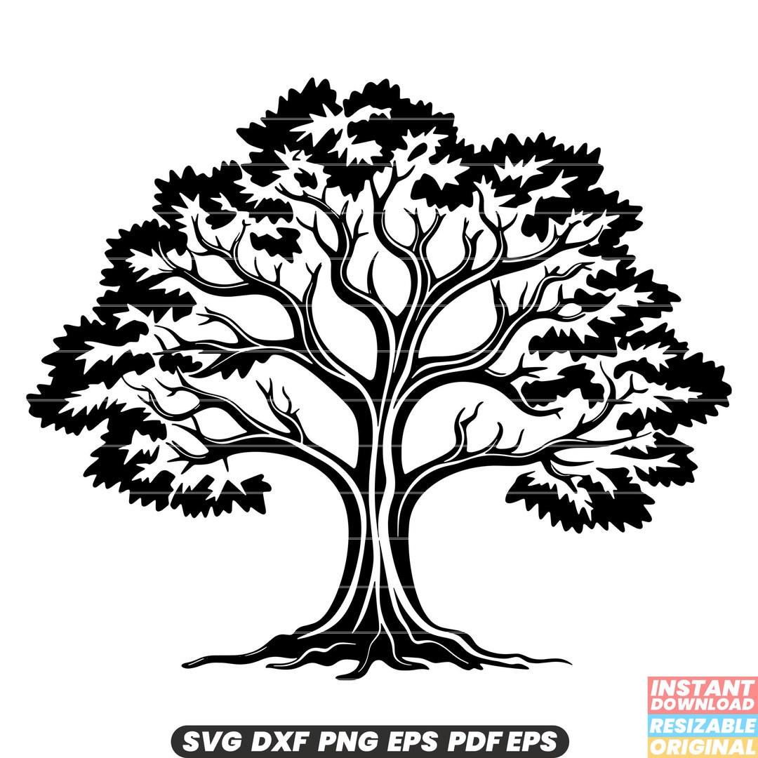Oak SVG, Oak DXF, Oak PNG, Oak Clipart, Oak Cut File | Instant Download ...