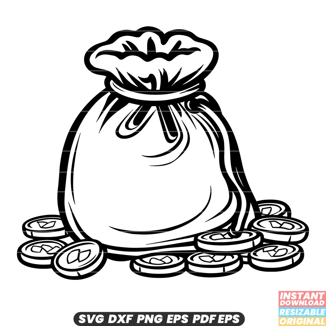 Coin Bag Money Pouch Purse Currency Cash Change Sack Wallet Savings ...