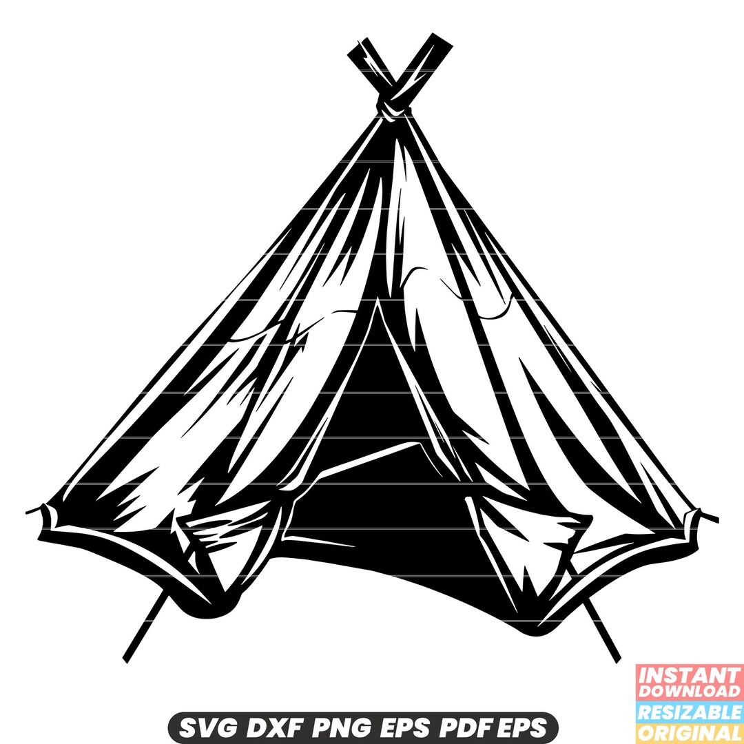 Tent SVG Camping Illustration Tent Clipart Outdoor Graphic Adventure ...