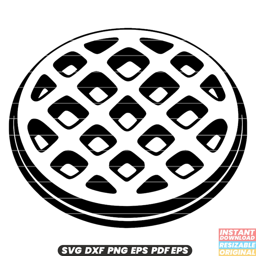 Waffle SVG Breakfast Food Illustration Sweet Dessert Clipart Belgian ...
