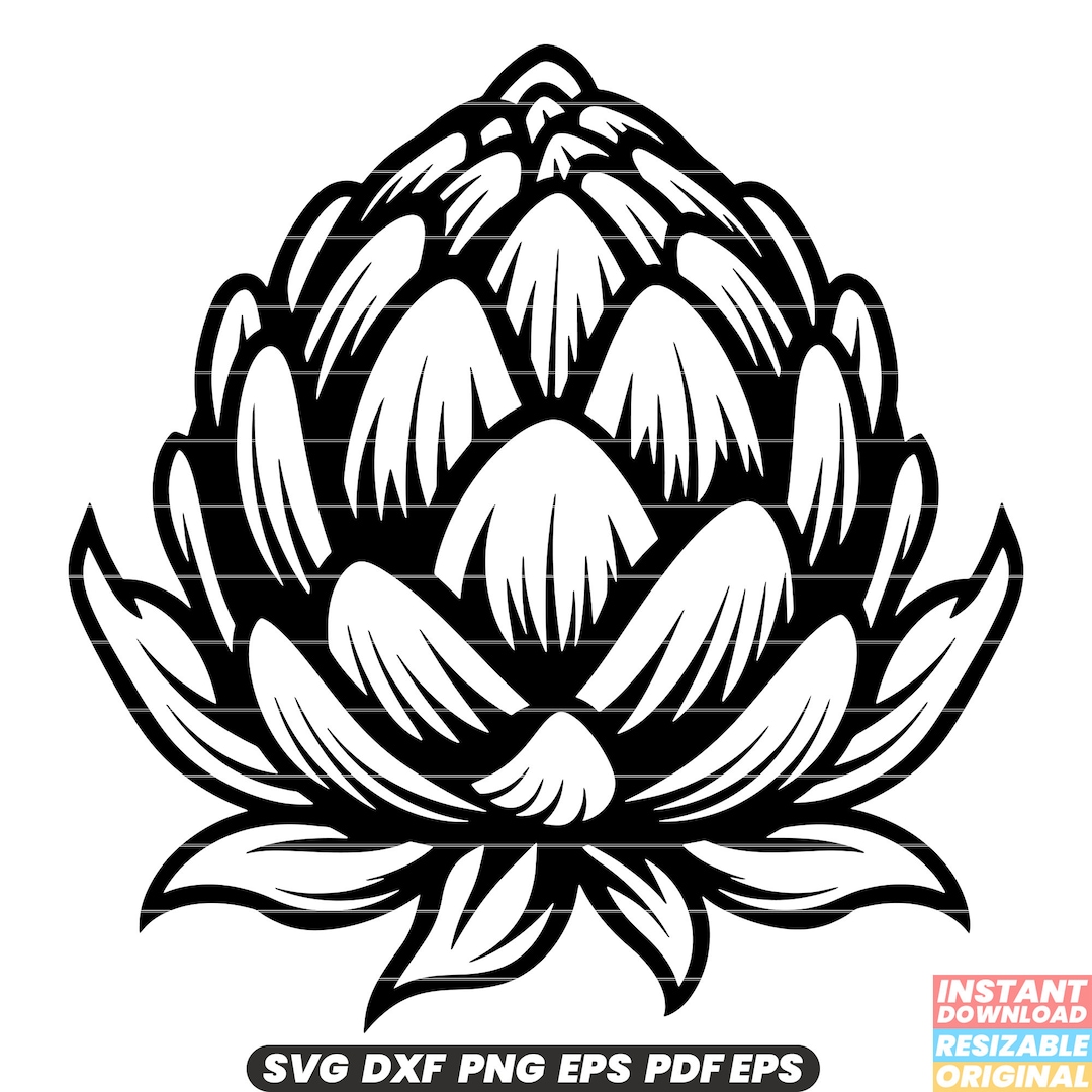 Artichoke SVG, DXF, PNG, Vegetable Cut File, Garden Harvest Clipart ...