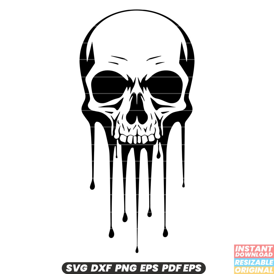 Melting Skull Halloween Spooky Scary Skeleton Horror Macabre Melted ...