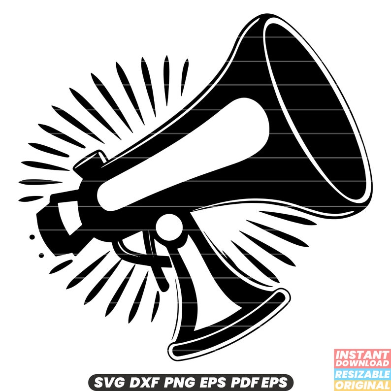 Megaphone SVG, Megaphone DXF, Megaphone PNG Digital Designs Instant ...