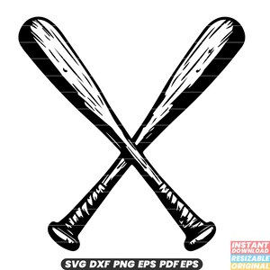 Crossed Baseball Bats SVG Sports Equipment Baseball Softball Game Hit ...
