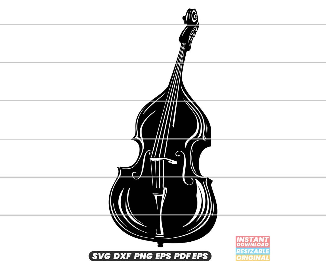 Double Bass Svg, Double Bass Dxf, Double Bass Png, Double Bass Cut File ...