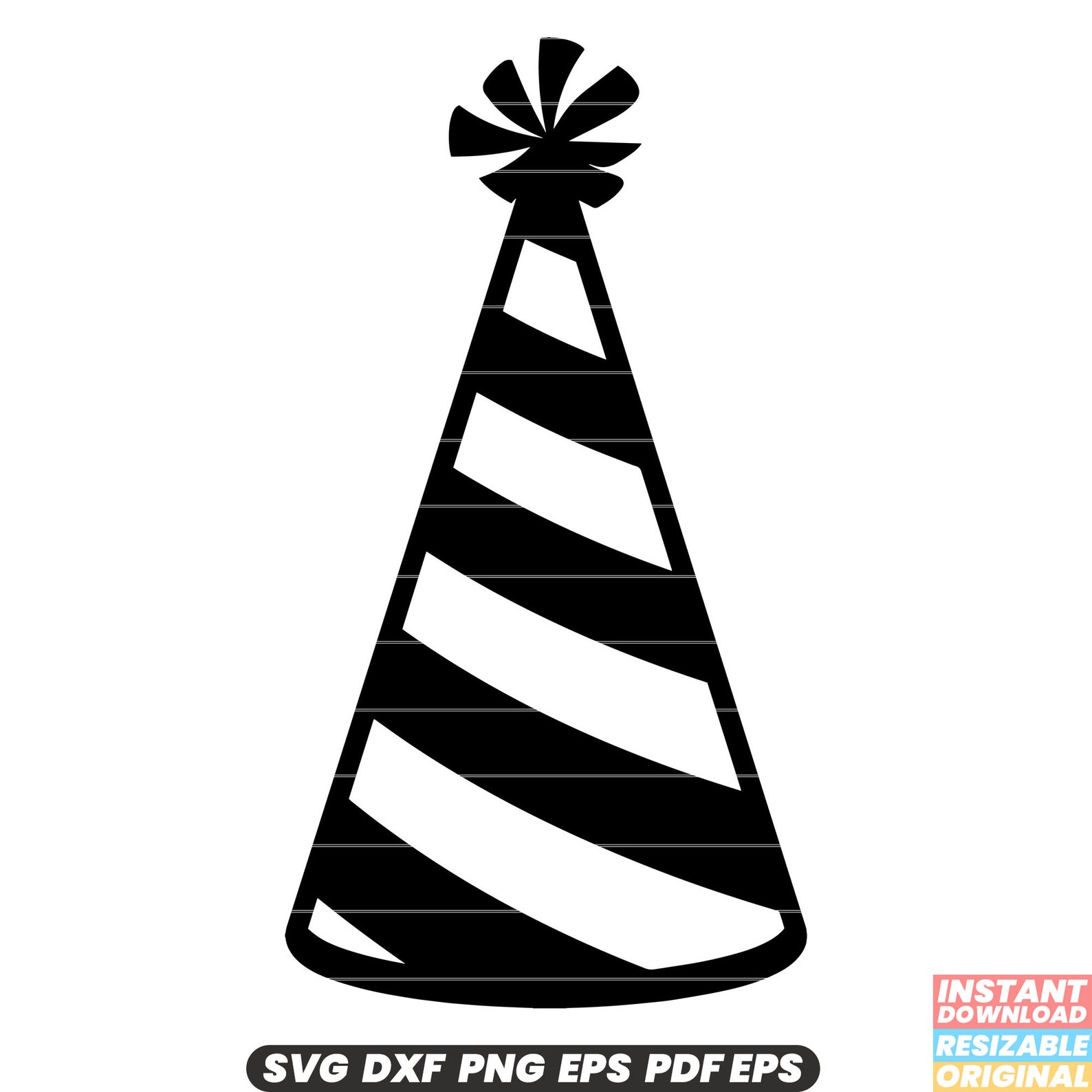 Party Hat SVG Celebration Illustration Party Hat Clipart Festive ...