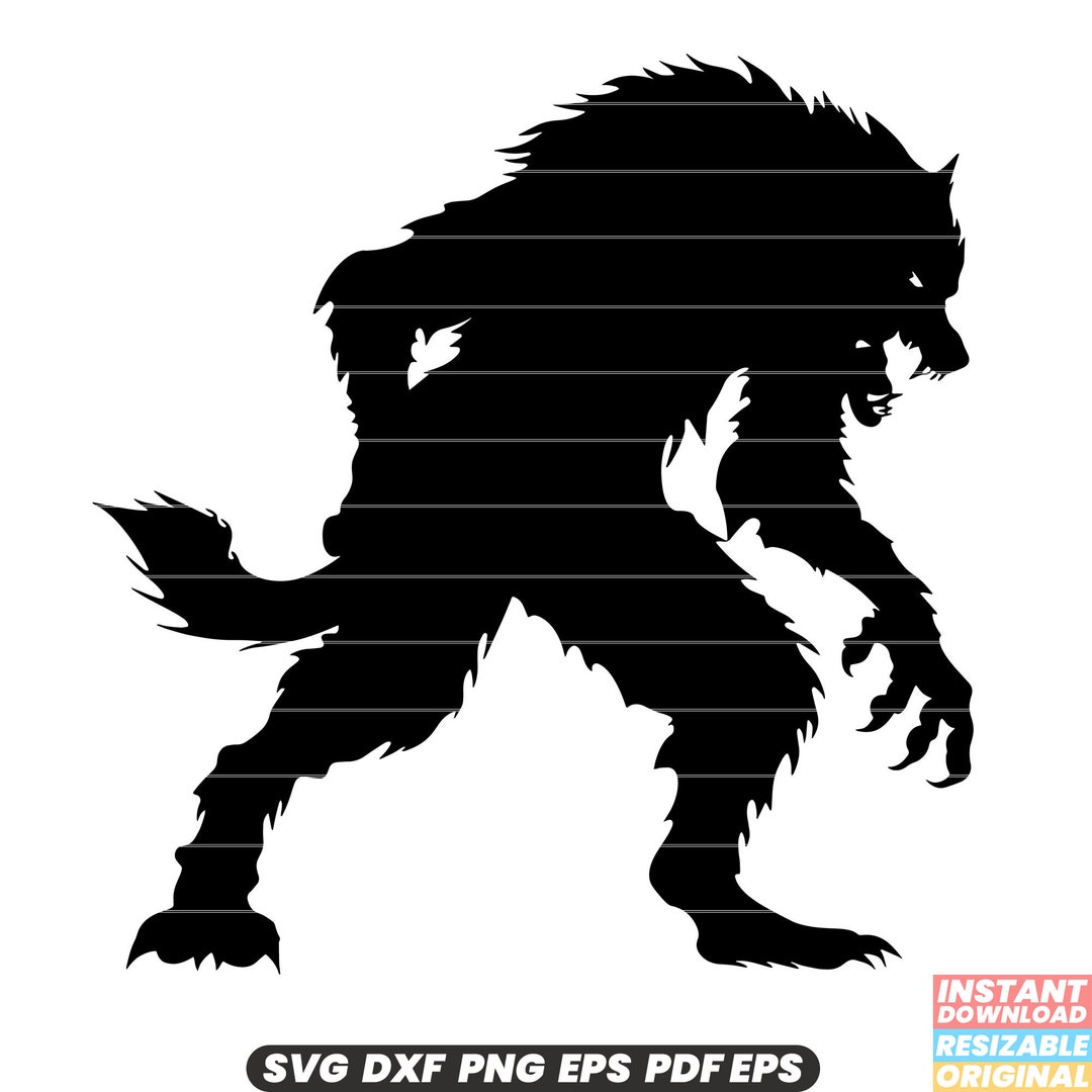 Werewolf SVG Mythical Creature Illustration Halloween Monster Clipart ...