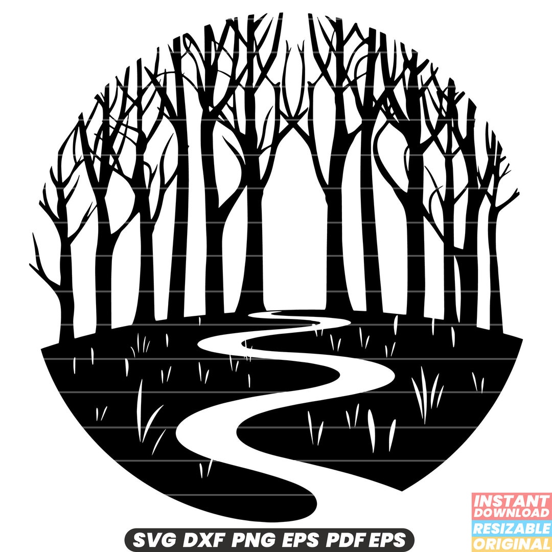 Path in Woods SVG Nature Illustration Path in Woods Clipart Forest ...