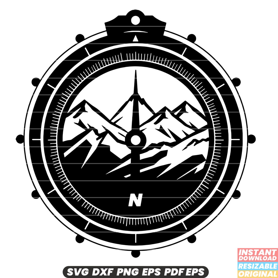 Mountain and Compass Adventure Explore Travel Wanderlust Nature Hiking ...