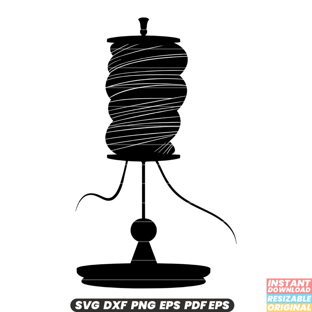 Wool Spinning SVG Craft Illustration Yarn Spinning Clipart Handcrafting ...