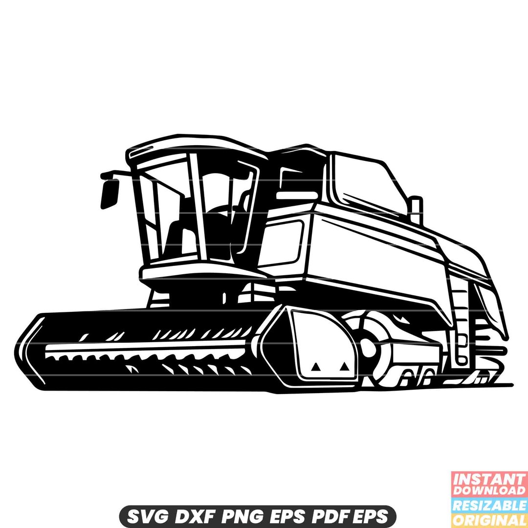 Combine Harvester SVG Agriculture Farming Machinery Equipment Grain ...