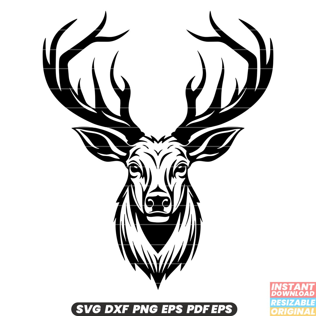 Elk Head Wildlife Animal Nature Antlers Stag Buck Deer Moose Horns ...