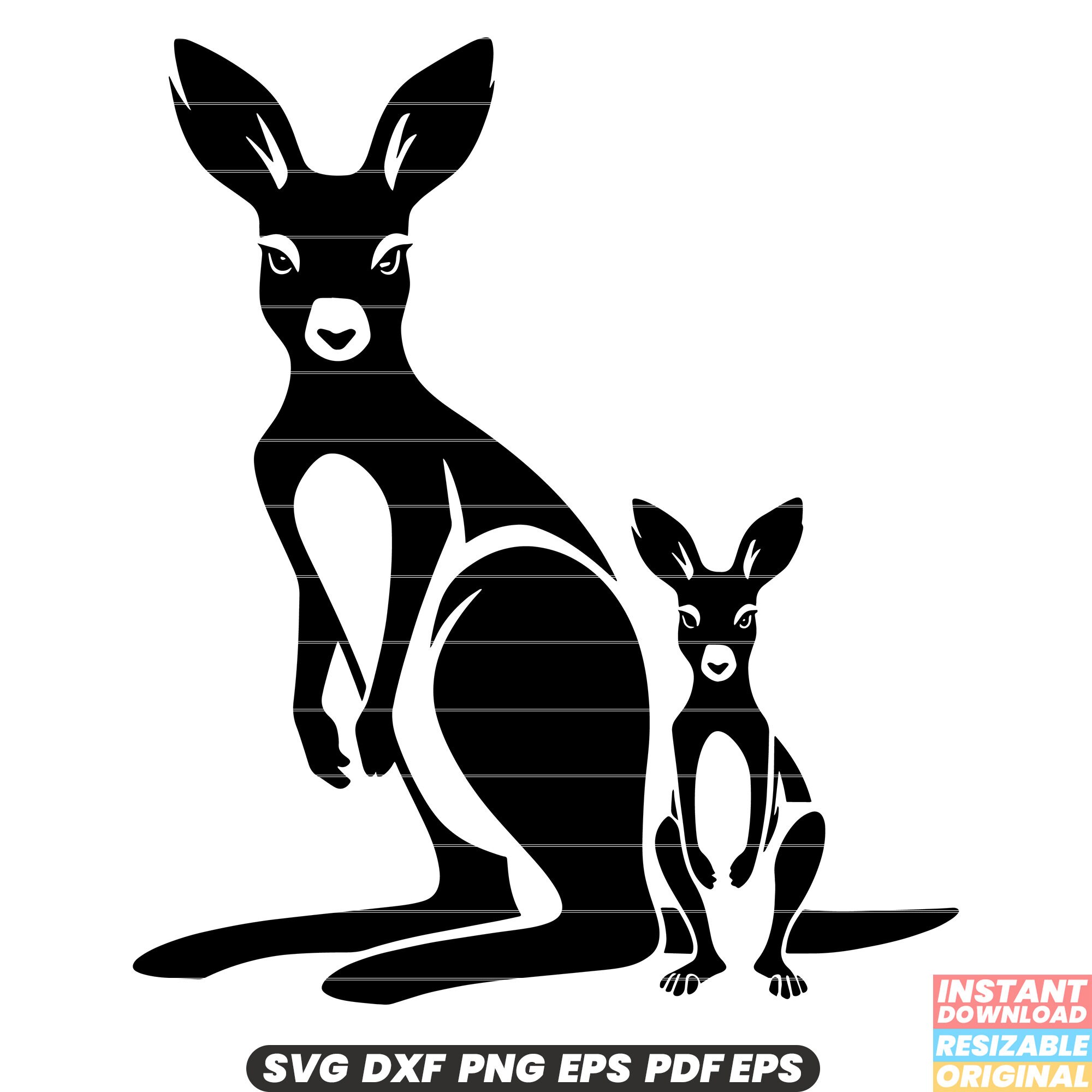 Kangaroo SVG, Kangaroo DXF, Kangaroo PNG Digital Designs Instant ...