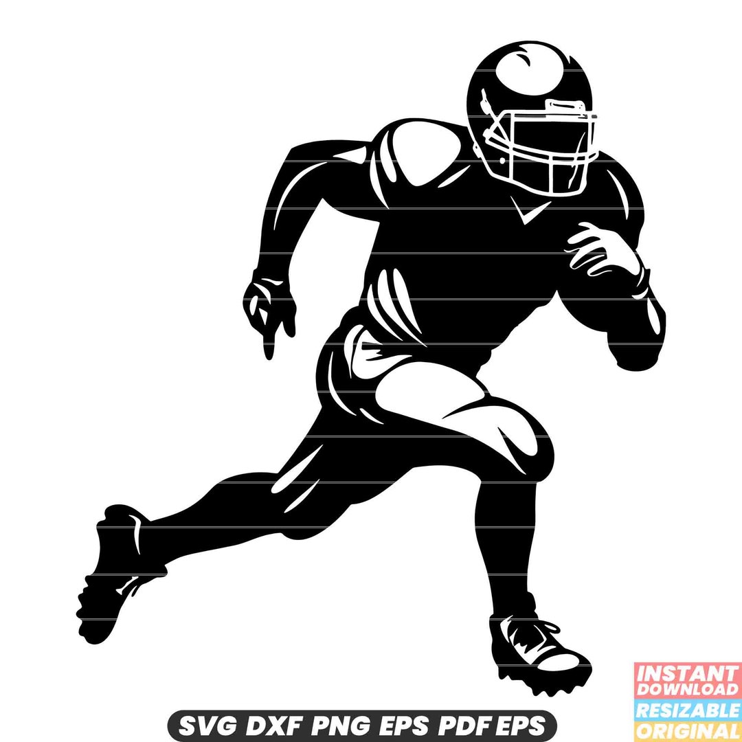American Football Player SVG - Gridiron Athlete, Sportsman Illustration ...