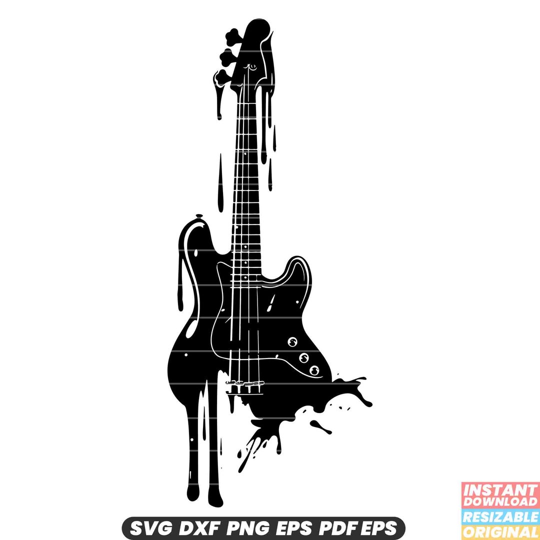 Melting Guitar Dripping SVG Music Instrument Melting Surreal Abstract ...
