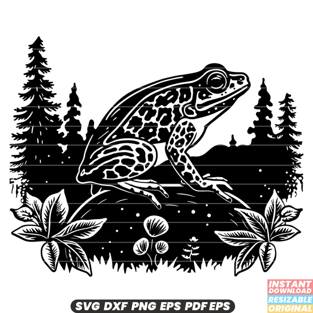 Toad SVG Amphibian Illustration Toad Clipart Frog Graphic Nature Design ...