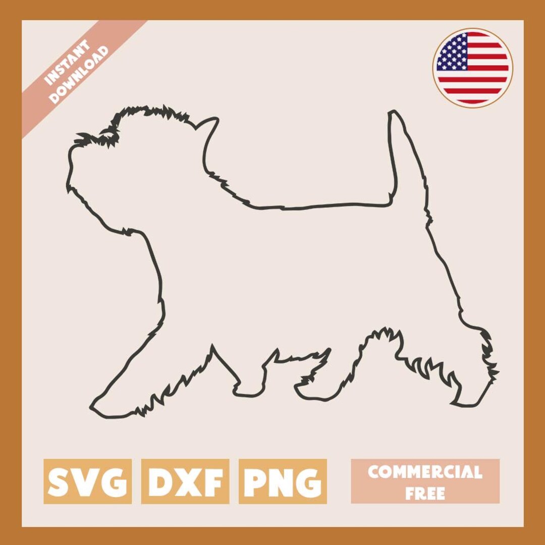 Westie Outline SVG PNG DXF Ekg Cut File Clipart Instant Download ...