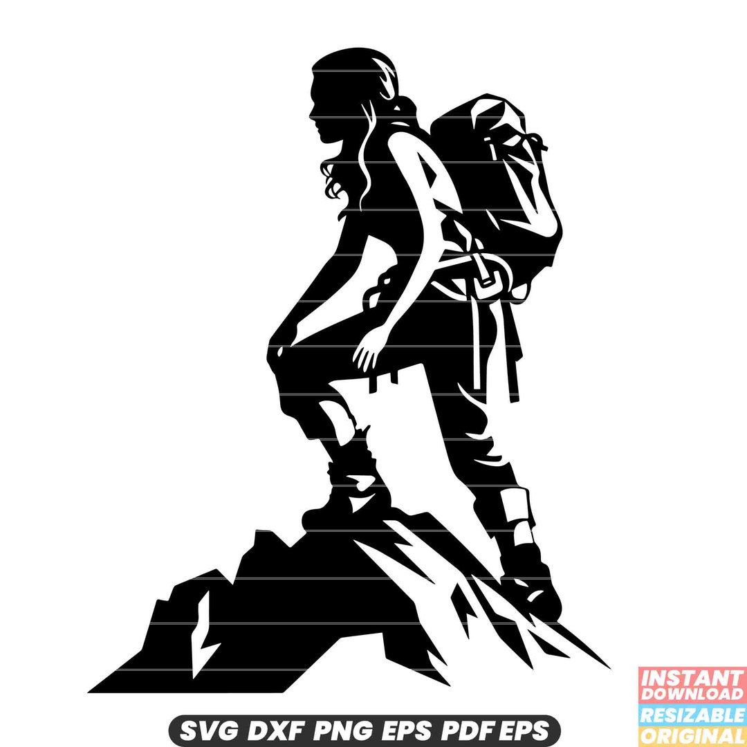Female Hiker SVG Adventure Trekking Nature Outdoor Backpacking Trail ...