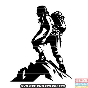Female Hiker SVG Adventure Trekking Nature Outdoor Backpacking Trail ...