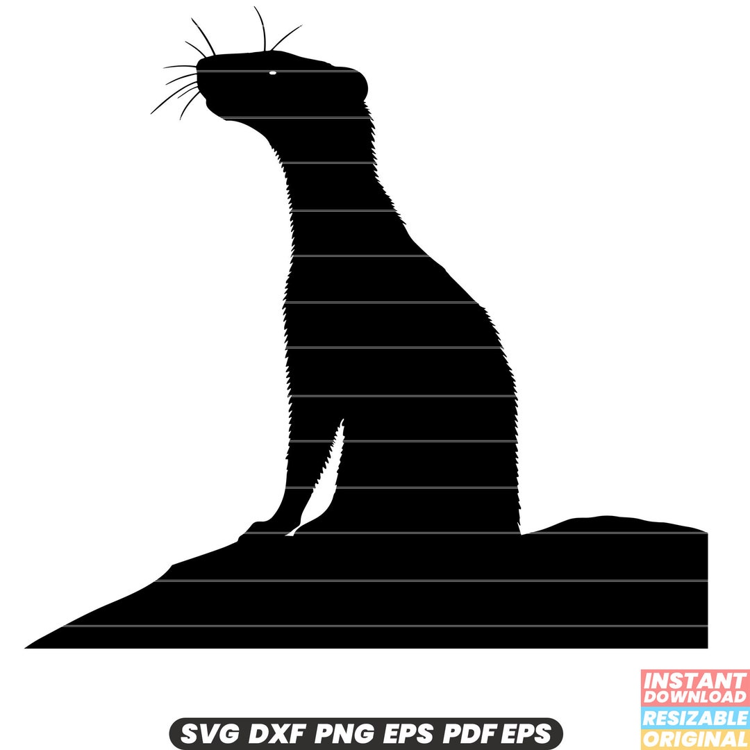 Stoat SVG Animal Illustration Stoat Clipart Wildlife Graphic Forest ...