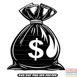 Money Stack Bag Hustle SVG Cool Swag Currency Dollar Wealth Finance ...
