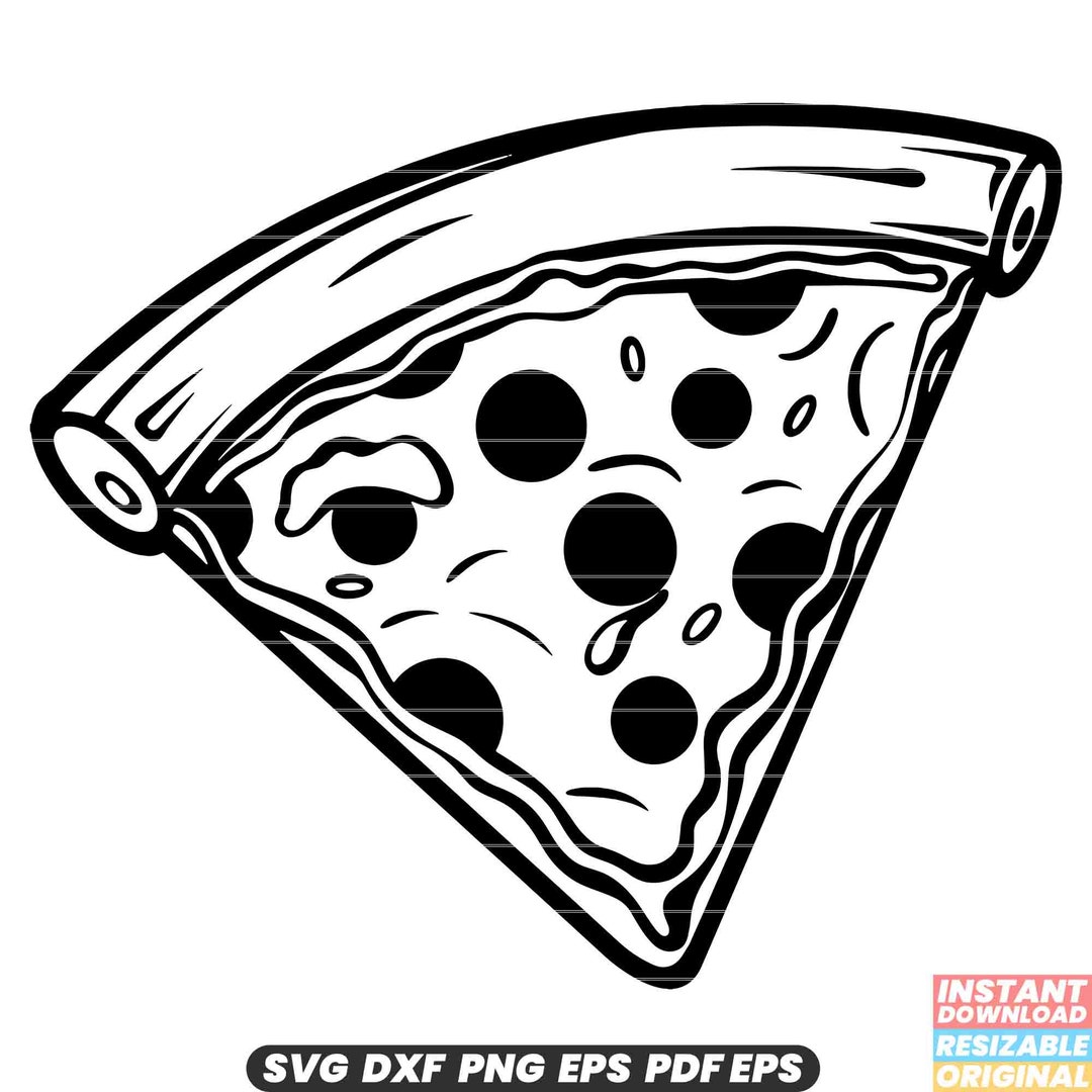 Pizza Slice SVG Food Italian Cuisine Cheese Pepperoni Slice Fast Food ...