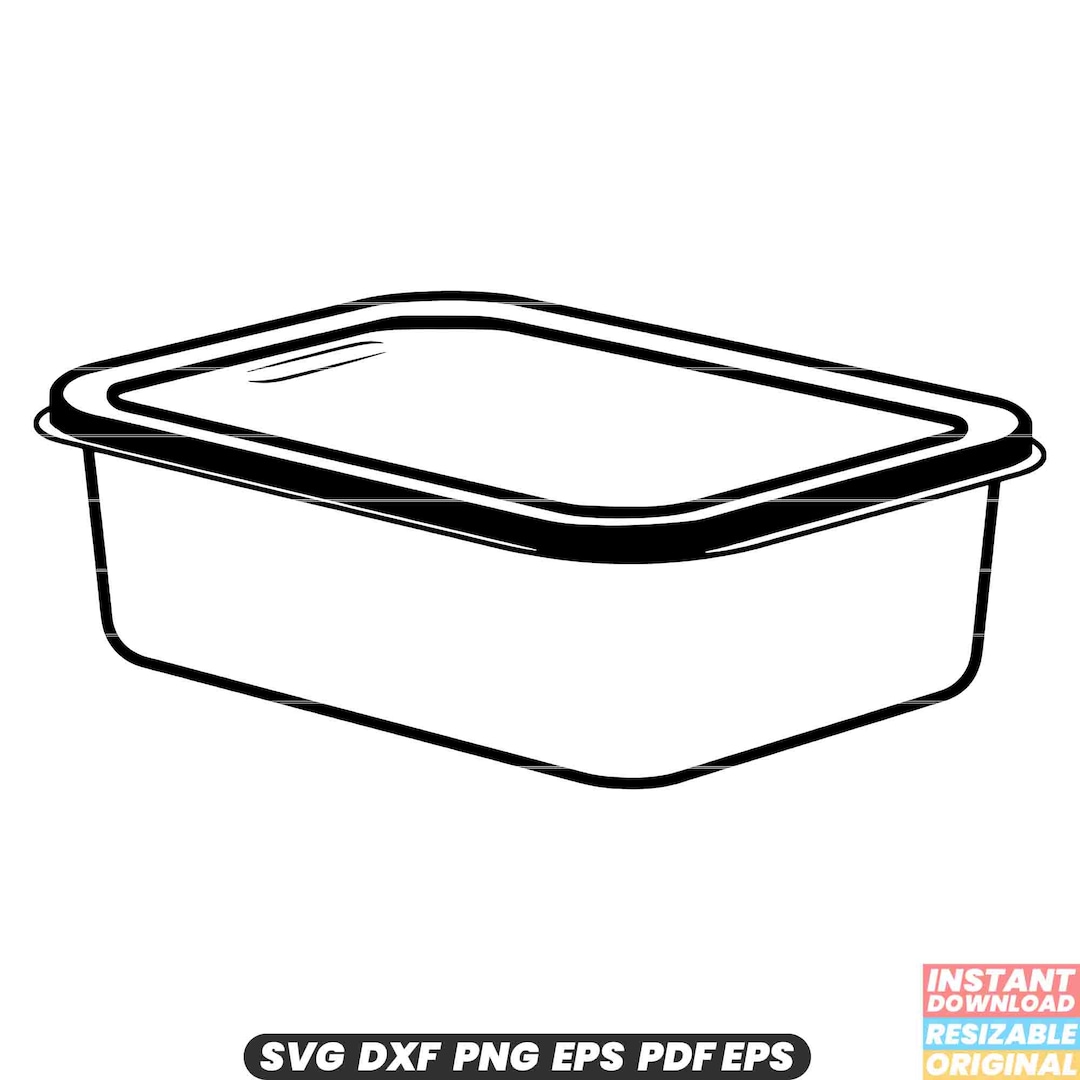 Plastic Food Container SVG - Clear Storage Boxes, Meal Prep Containers ...